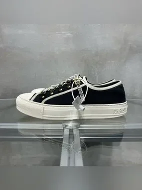 Dior | Shoes | Dior Black And White Lowtop Canvas Sneakers With Branded ...